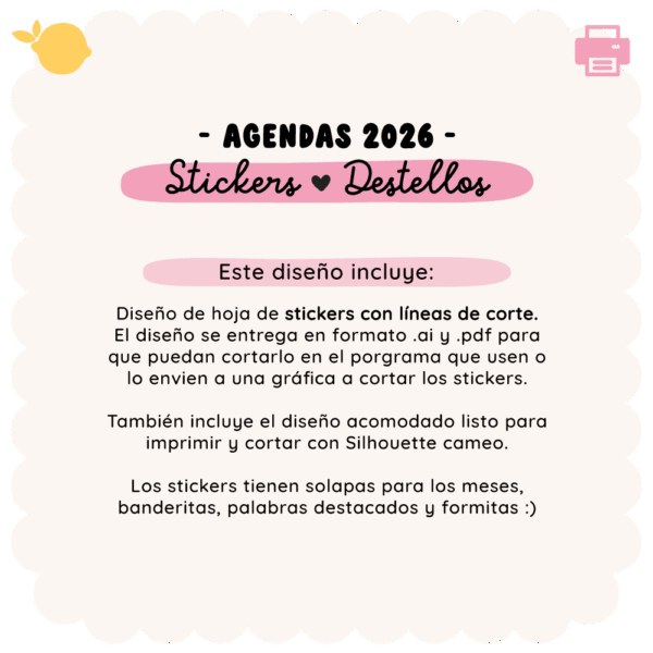 Stickers – Destellos – Para imprimir, con líneas de corte – 2026 – Ni ...
